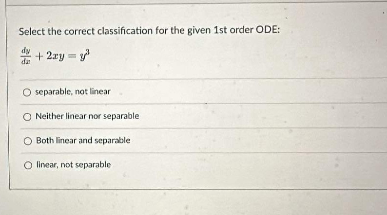 Solved Select the correct classification for the given 1st | Chegg.com