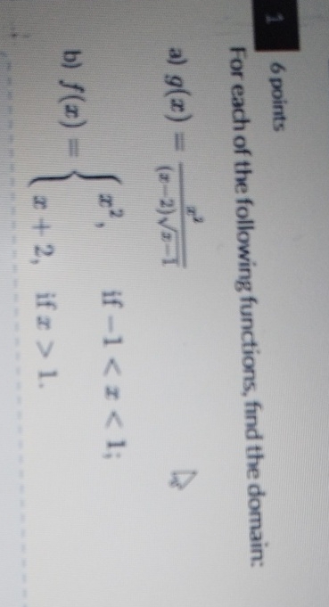 Solved 6 ﻿pointsFor each of the following functions, find | Chegg.com