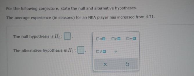 Solved For the following conjecture, state the null and | Chegg.com