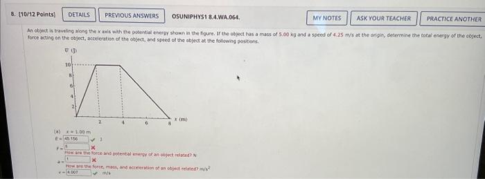 Solved force acting on the object, acceleration of the | Chegg.com