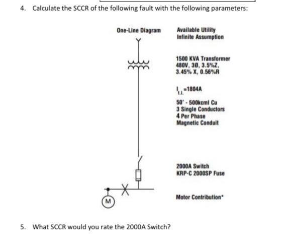 Solved 4. Calculate the SCCR of the following fault with the | Chegg.com