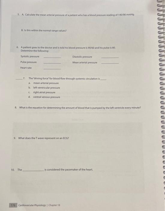 Solved 1. A. Calculate the cardiac output if a patient has a | Chegg.com