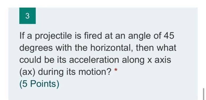 Solved 3 If a projectile is fired at an angle of 45 degrees | Chegg.com