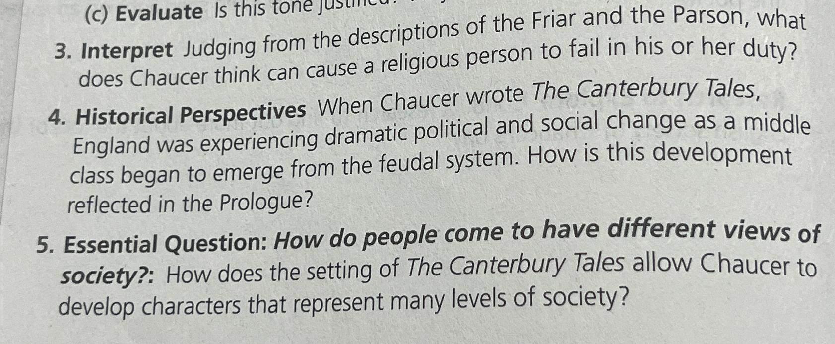 Solved Interpret Judging from the descriptions of the Friar | Chegg.com