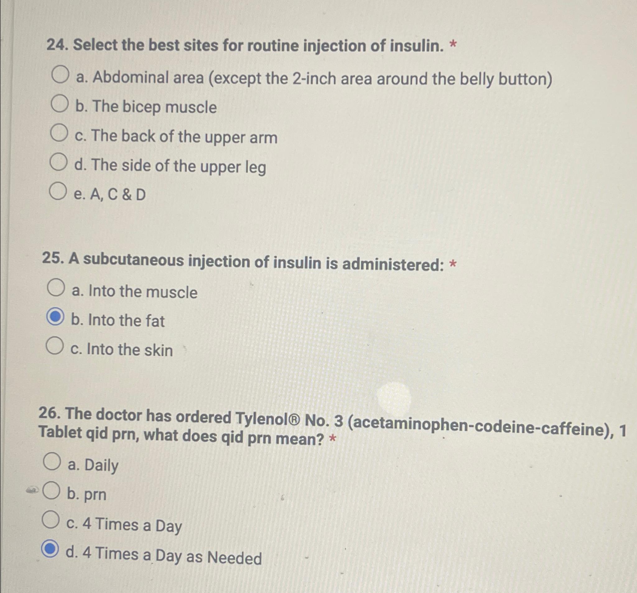 Solved Select the best sites for routine injection of | Chegg.com
