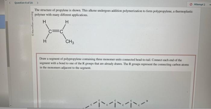 Solved The structure of propylene is shown. This alkene | Chegg.com