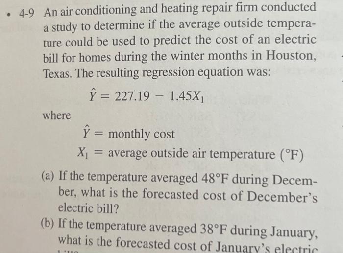 Solved 4-9 An air conditioning and heating repair firm | Chegg.com