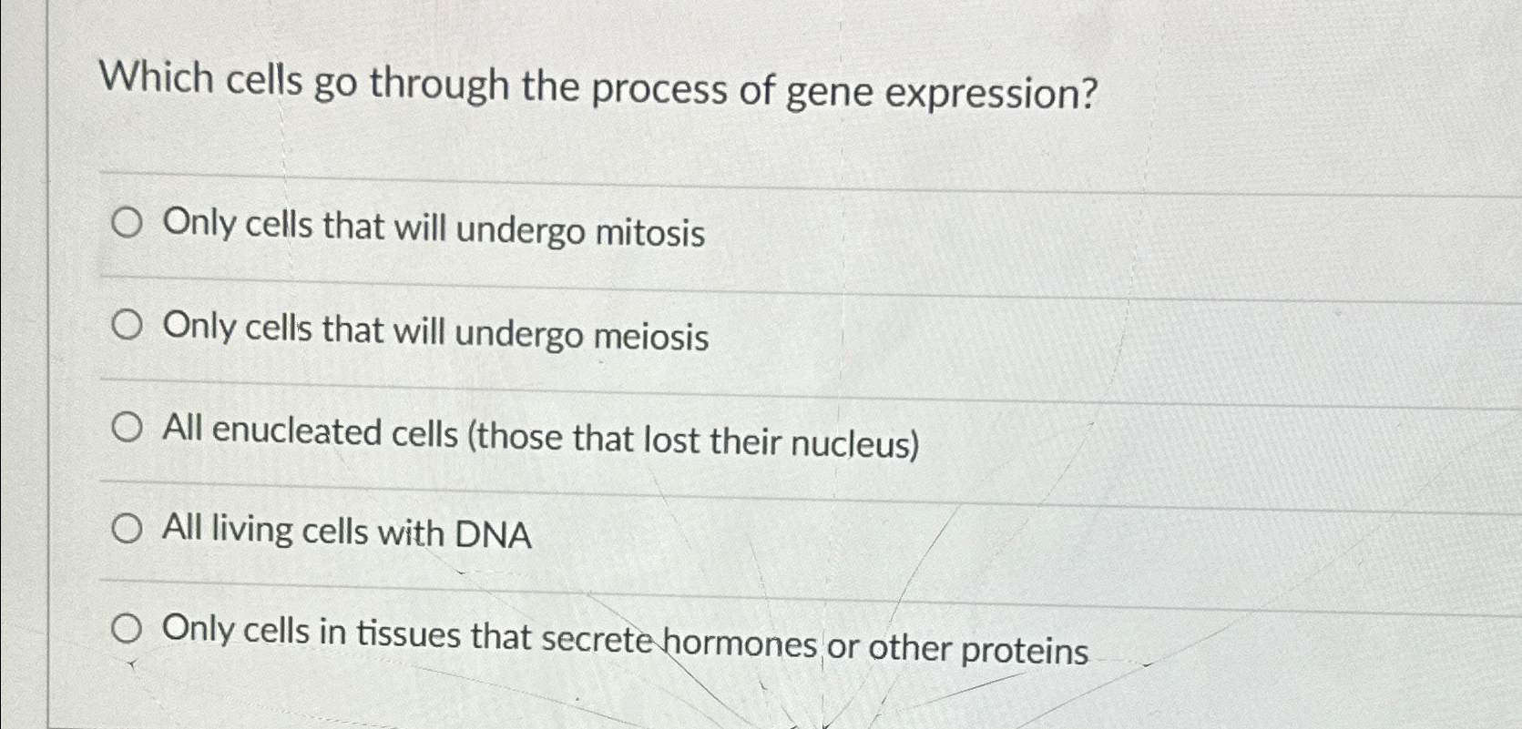 Solved Which cells go through the process of gene | Chegg.com