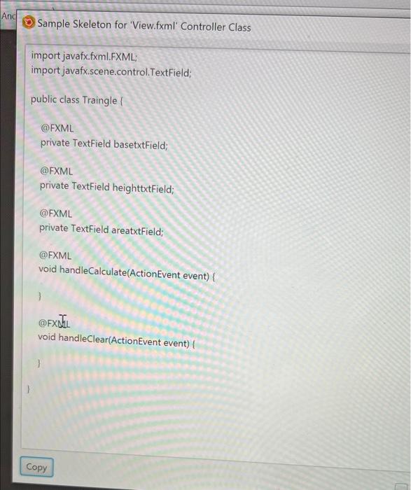 Solved try to solve it by using Scene builder and simple | Chegg.com