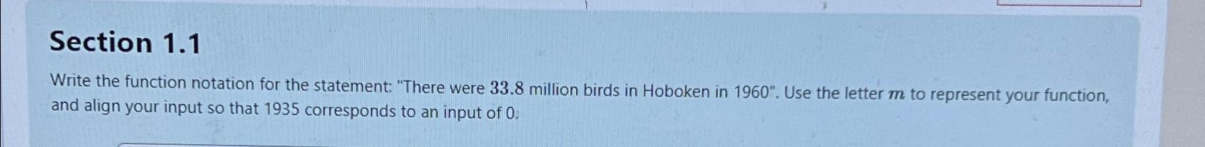 Solved Section 1.1Write the function notation for the | Chegg.com