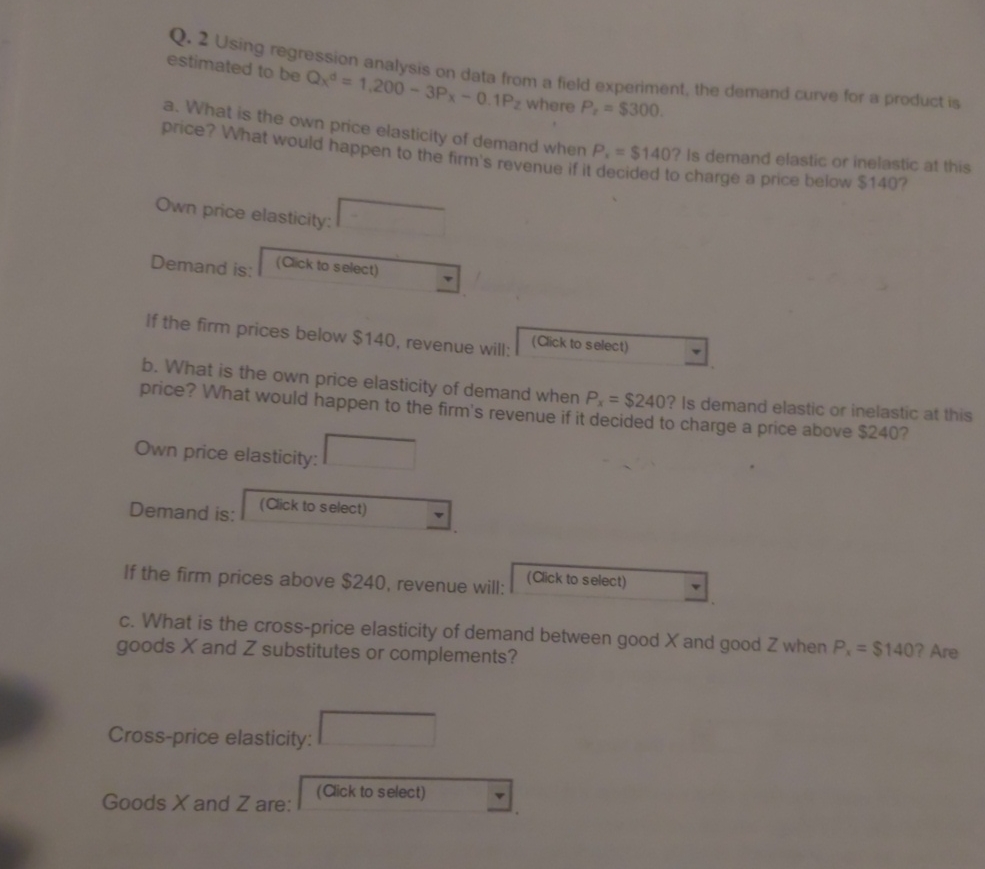 Solved Q. 2 ﻿Using regression analysis on data from a field | Chegg.com