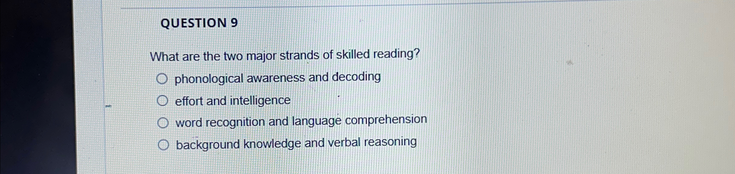 Solved QUESTION 9What are the two major strands of skilled | Chegg.com
