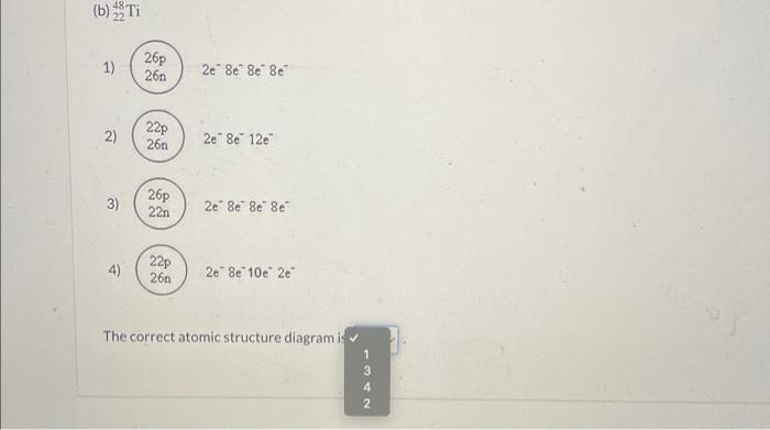 Solved Identify the correct atomic structure diagram for | Chegg.com