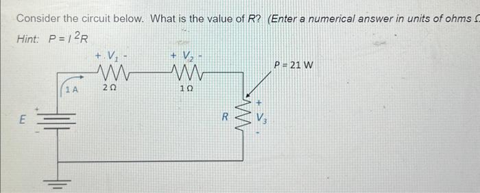 Solved Consider the circuit below. What is the value of R ? | Chegg.com