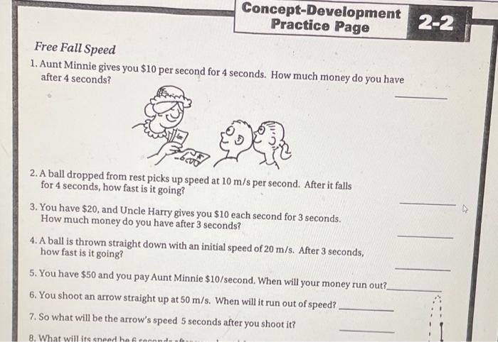 Solved Concept Development Practice Page 2 2 Free Fall Speed Chegg