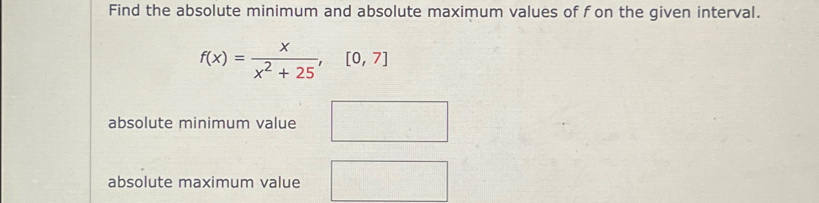 Solved Find the absolute minimum and absolute maximum values | Chegg.com