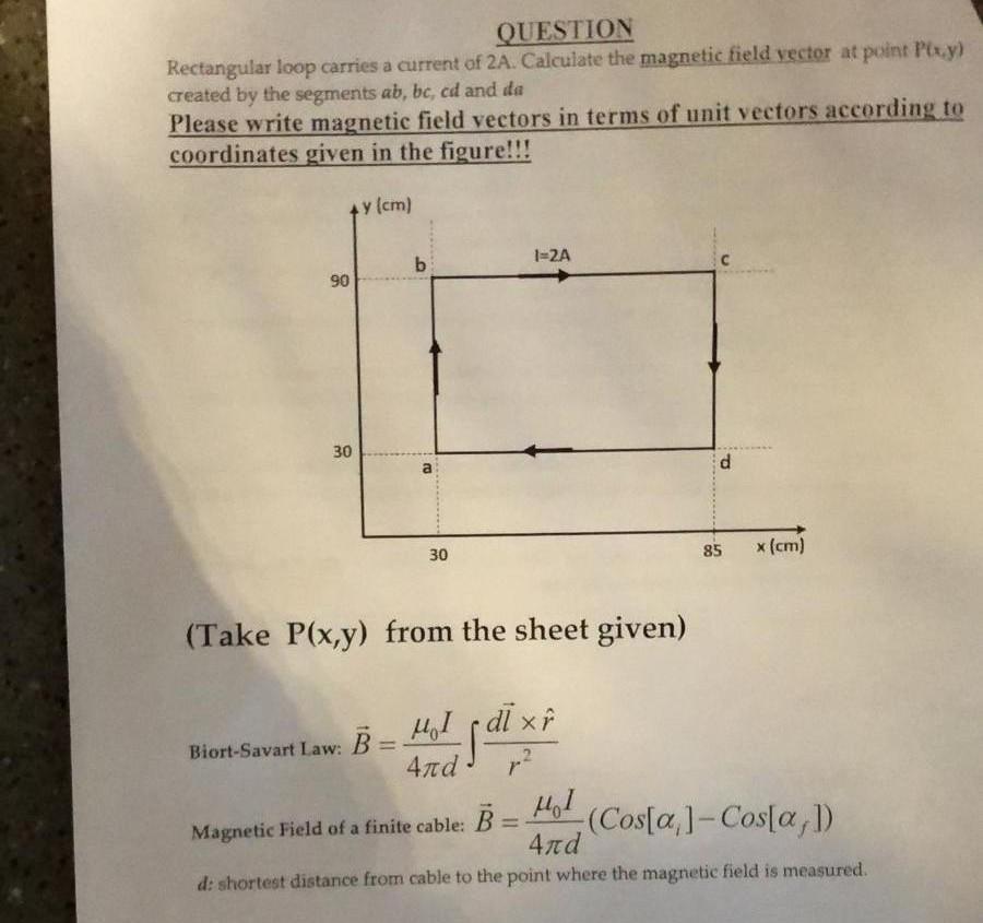 Solved QUESTION Rectangular loop carries a current of 2A. | Chegg.com