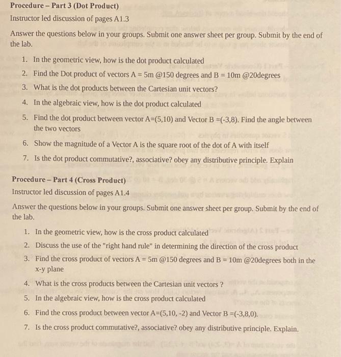 Solved Procedure - Part 2 (Algebraic Vector Addition) | Chegg.com