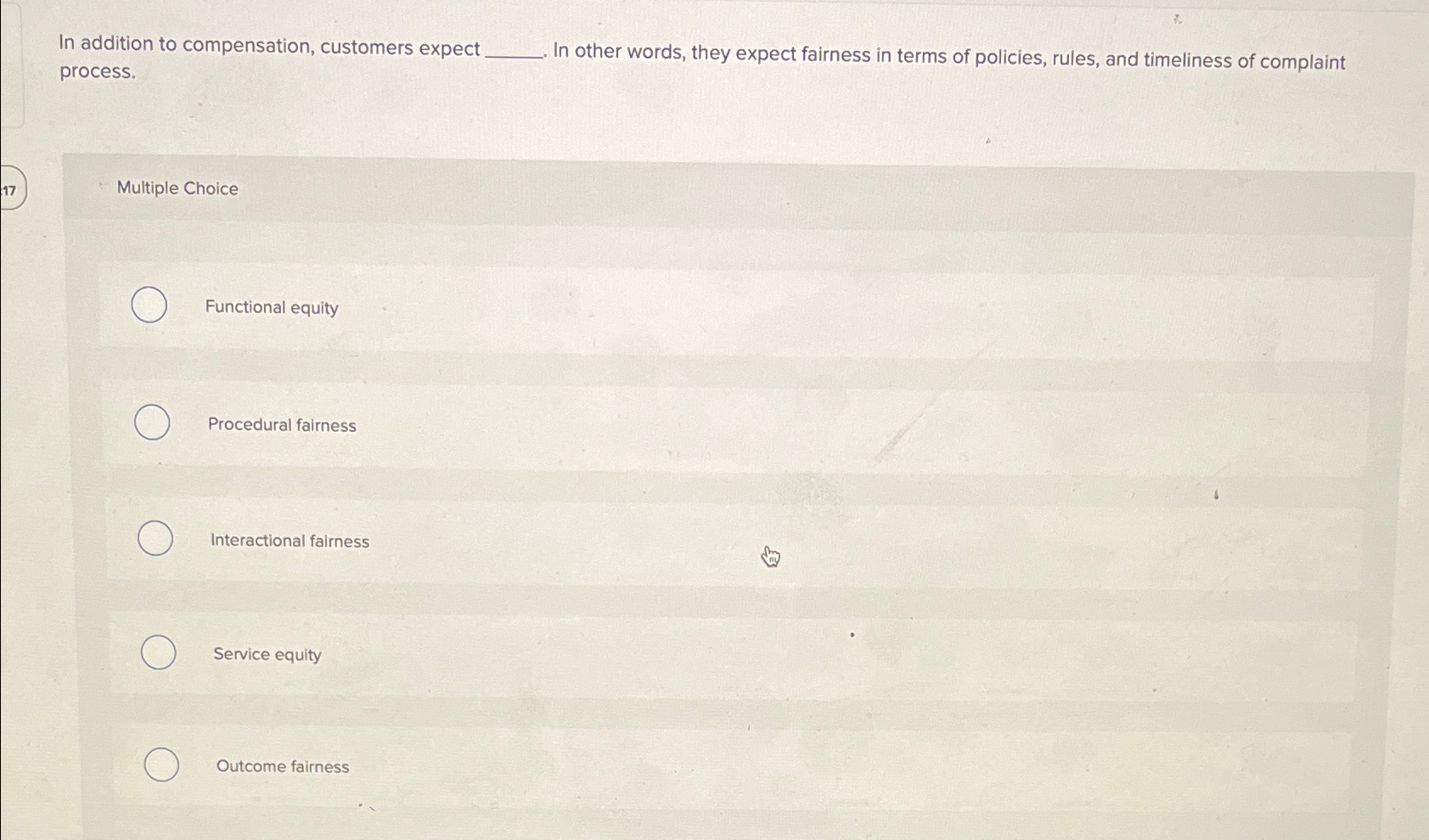 Solved In addition to compensation, customers expect In | Chegg.com