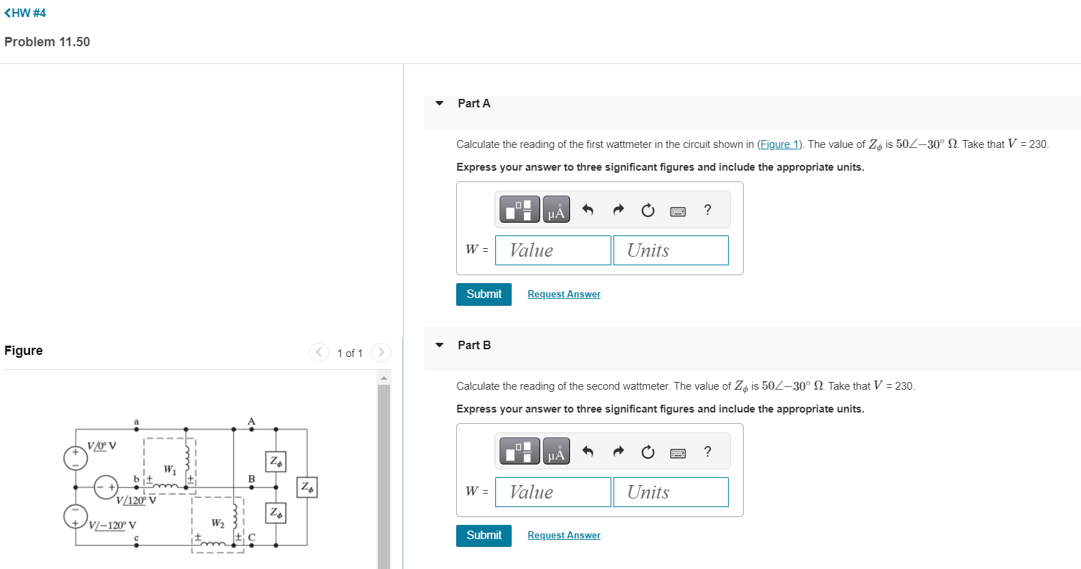 Solved Problem 11.50Part ACalculate the reading of the first | Chegg.com