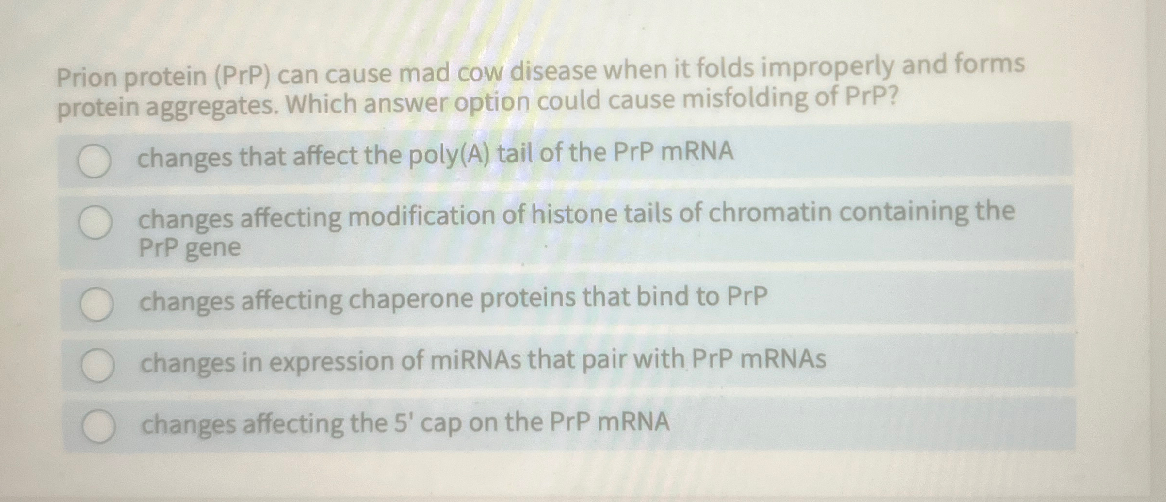 Solved Prion protein (PrP) ﻿can cause mad cow disease when | Chegg.com