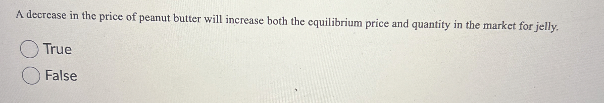 Solved A decrease in the price of peanut butter will | Chegg.com
