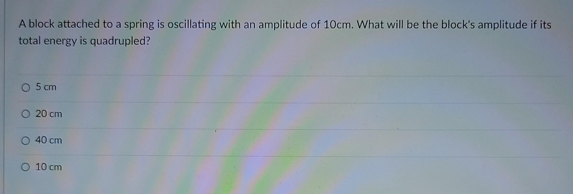 Solved A block attached to a spring is oscillating with an | Chegg.com