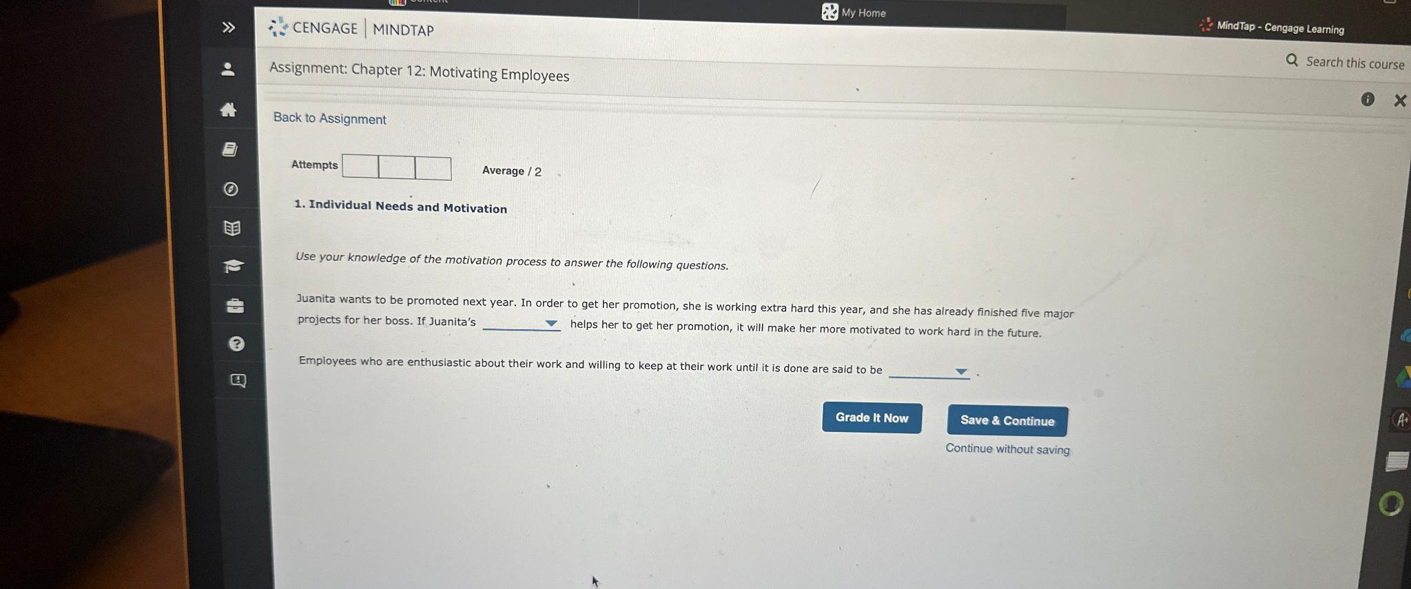 Solved Back to AssignmentAttempts Average / 2Individual | Chegg.com