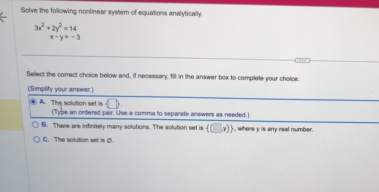 Solved Solve the following nonlinear system of equations | Chegg.com