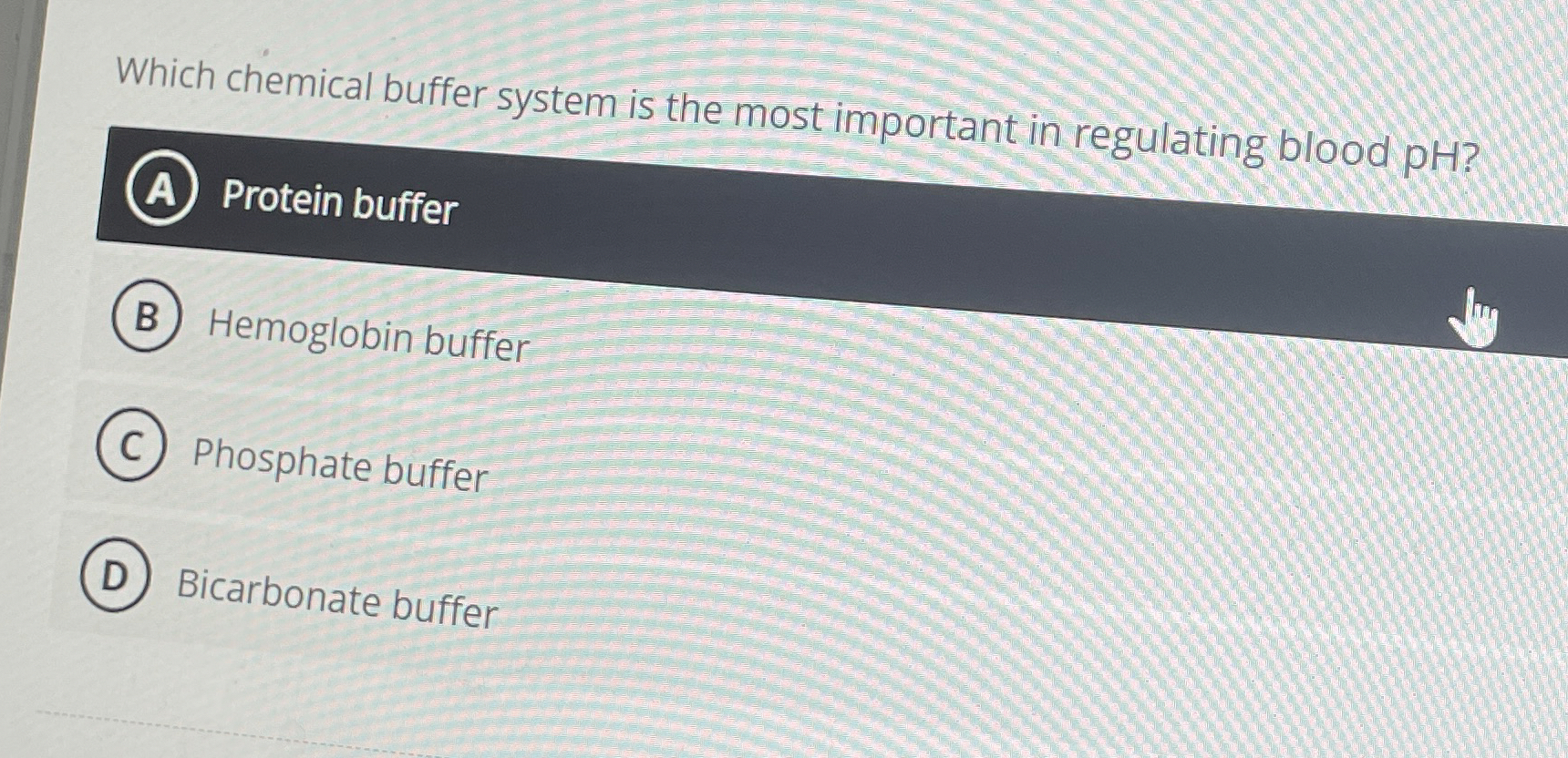 Solved Which chemical buffer system is the most important in | Chegg.com