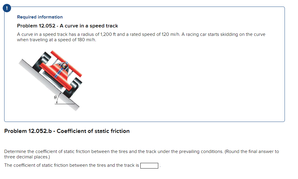 Solved Required informationProblem 12.052 - ﻿A curve in a | Chegg.com