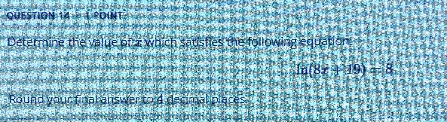 Solved QUESTION 14 - 1 ﻿POINTDetermine the value of x ﻿which | Chegg.com