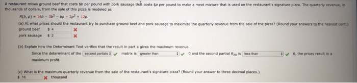 Solved A restaurant mixes ground beef that costs $b per | Chegg.com