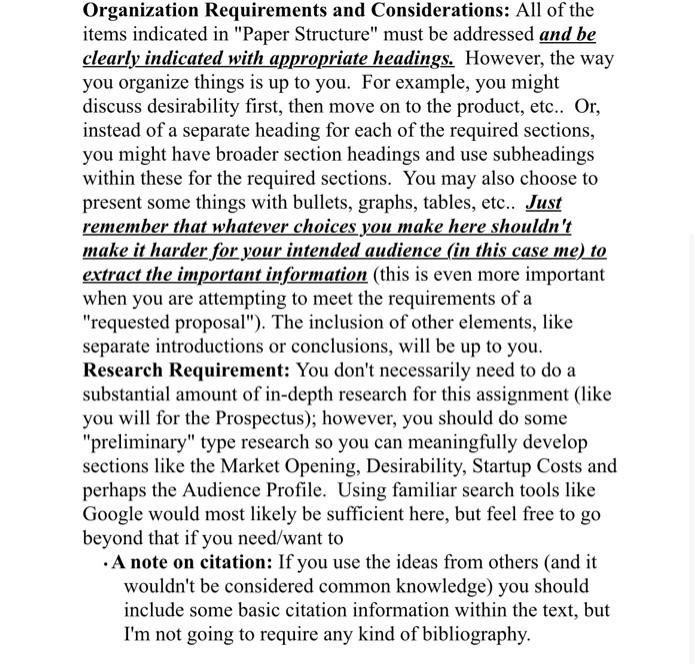 Solved Proposal Length: 500-1000 words Format: Business | Chegg.com