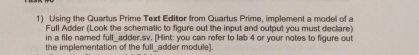 1) Using the Quartus Prime Text Editor from Quartus | Chegg.com
