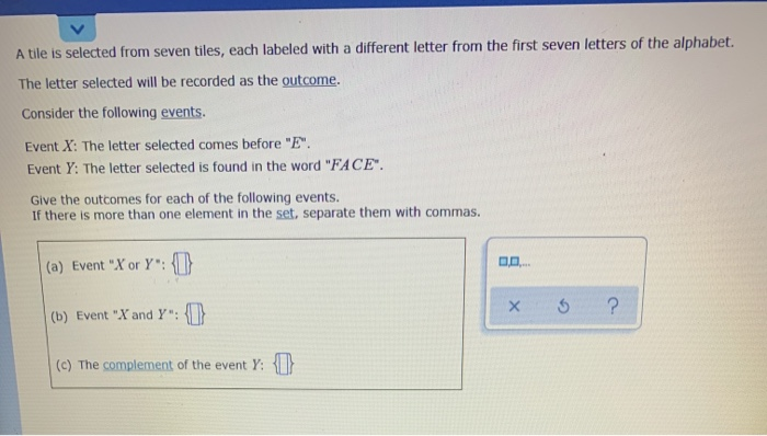 Solved A tile is selected from seven tiles, each labeled | Chegg.com