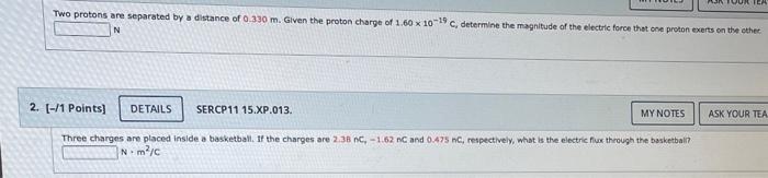 Solved Two protons are separated by a distance of 0.330 m. | Chegg.com