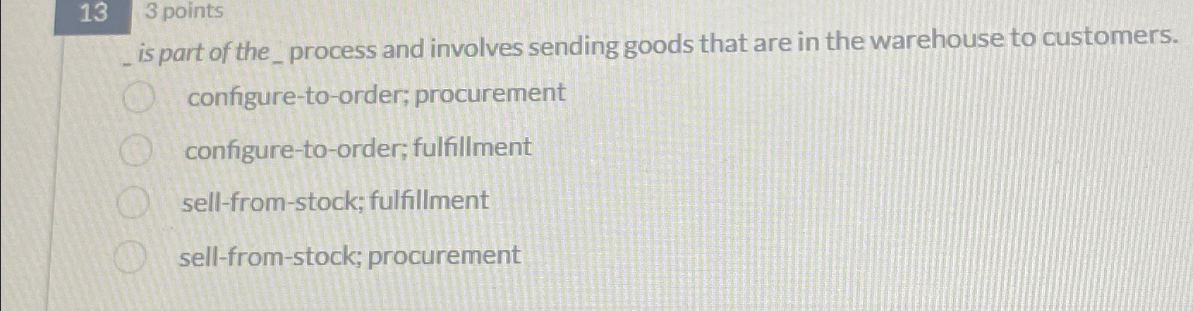 Solved 13 ﻿pointsis part of the _ ﻿process and involves | Chegg.com