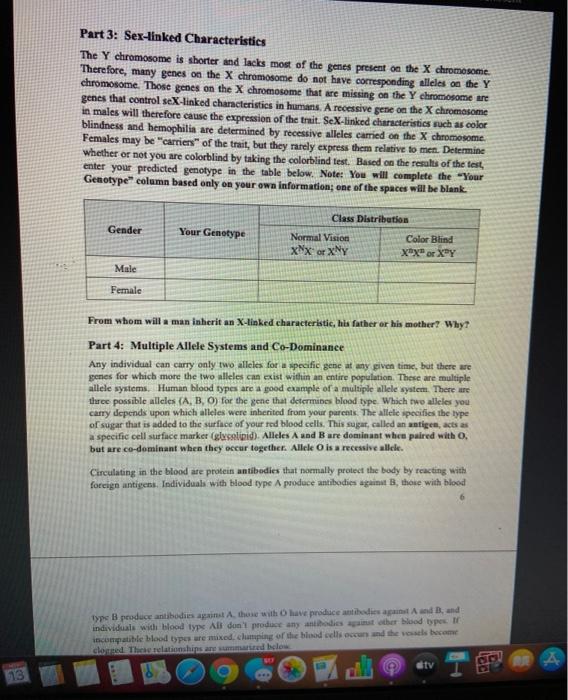 Solved Part 1: Monohybrid (One Factor) Crosses A cross | Chegg.com