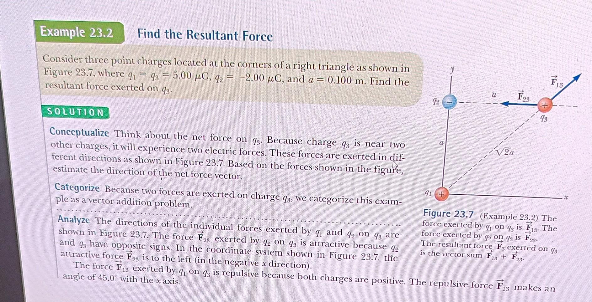 Solved Find the Resultant Force Consider three point charges | Chegg.com