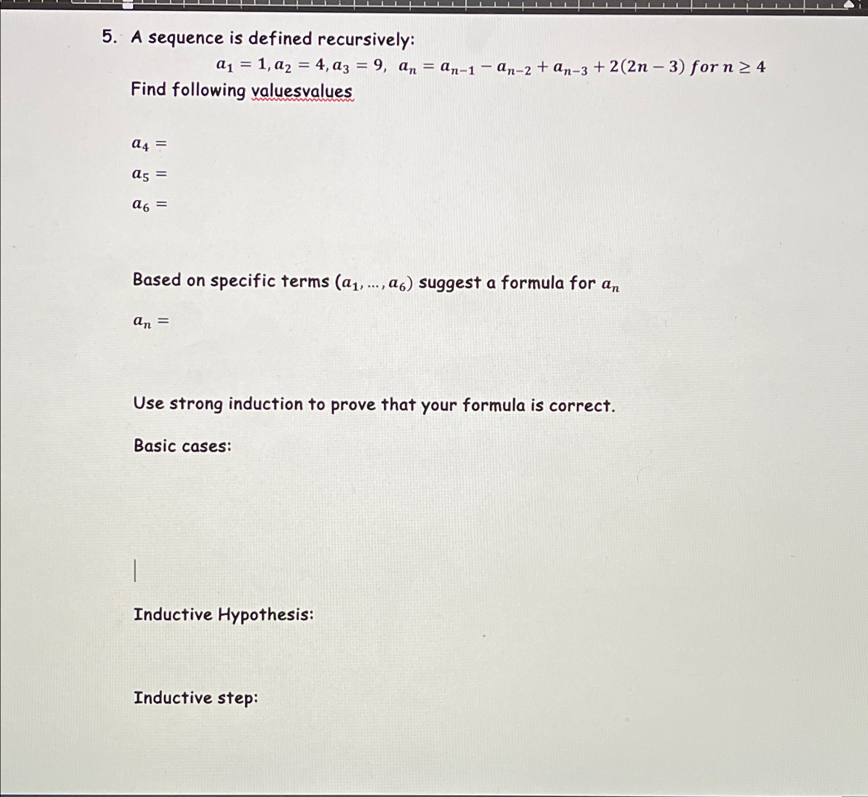 Solved A sequence is defined | Chegg.com