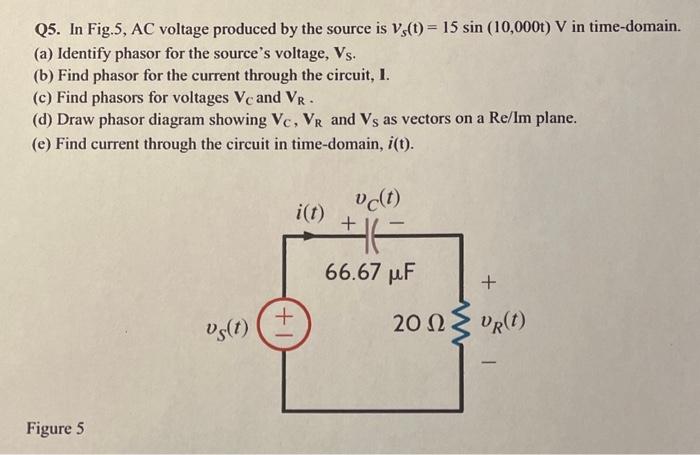 Solved Q5. In Fig.5, AC voltage produced by the source is | Chegg.com