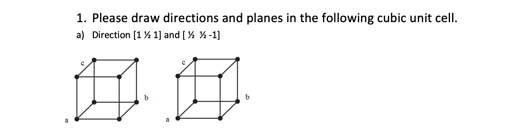 Solved Please draw directions and planes in the following | Chegg.com