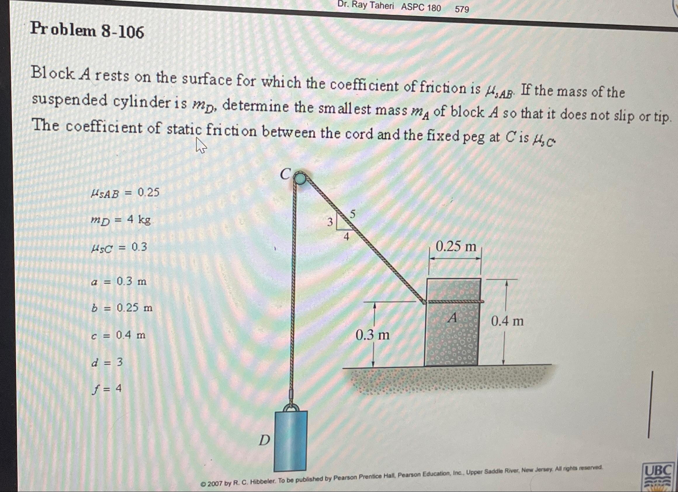 Problem 8-106BlockA rests on the surface for which | Chegg.com Problem 8-106BlockA rests on the surface for which | Chegg.com