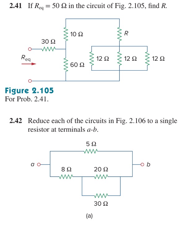 Solved 2.41 ﻿If Req=50Ω ﻿in the circuit of Fig. 2.105, ﻿find | Chegg.com