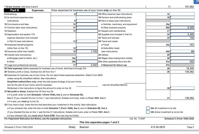 Solved Shelly Beaman (social security number 412-34-5670) is | Chegg.com
