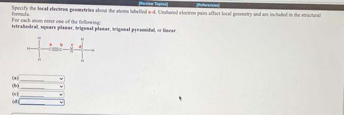 Solved Review Toples! References Specify the local electron | Chegg.com