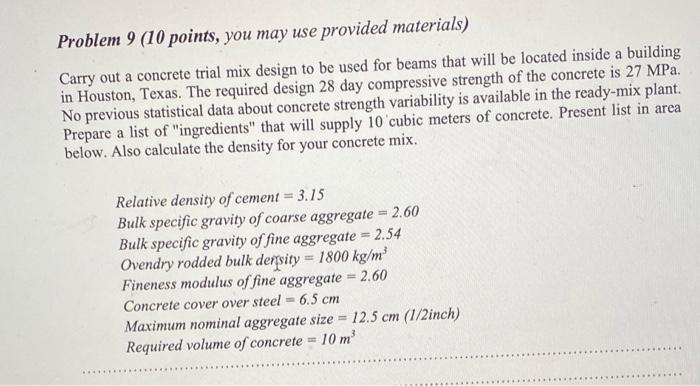 Solved Problem 9 (10 points, you may use provided materials) | Chegg.com