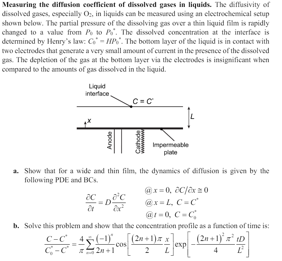 Solved ***Measuring the diffusion coefficient of dissolved | Chegg.com