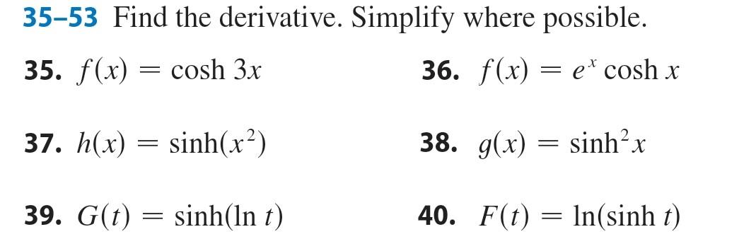Solved 35-53 Find the derivative. Simplify where possible. | Chegg.com